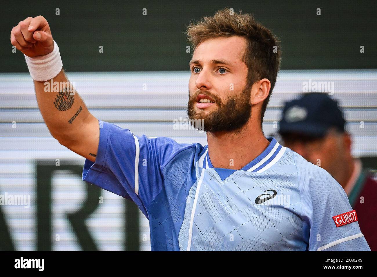Corentin MOUTET of France during the eight day of Roland-Garros 2024 ...