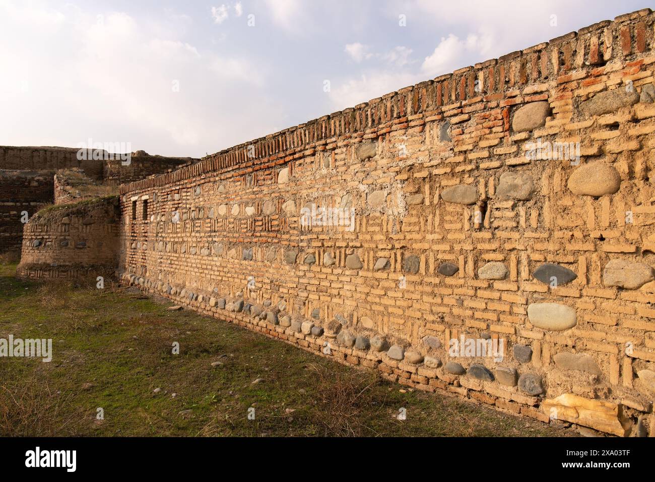 The inner walls of the fortress of the old city of Shamkir. The city of ...
