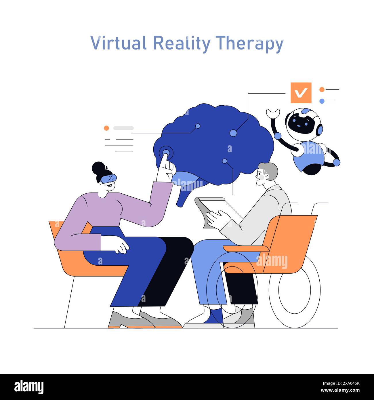 Virtual Reality Therapy Concept A Patient Engages In Vr Treatment With