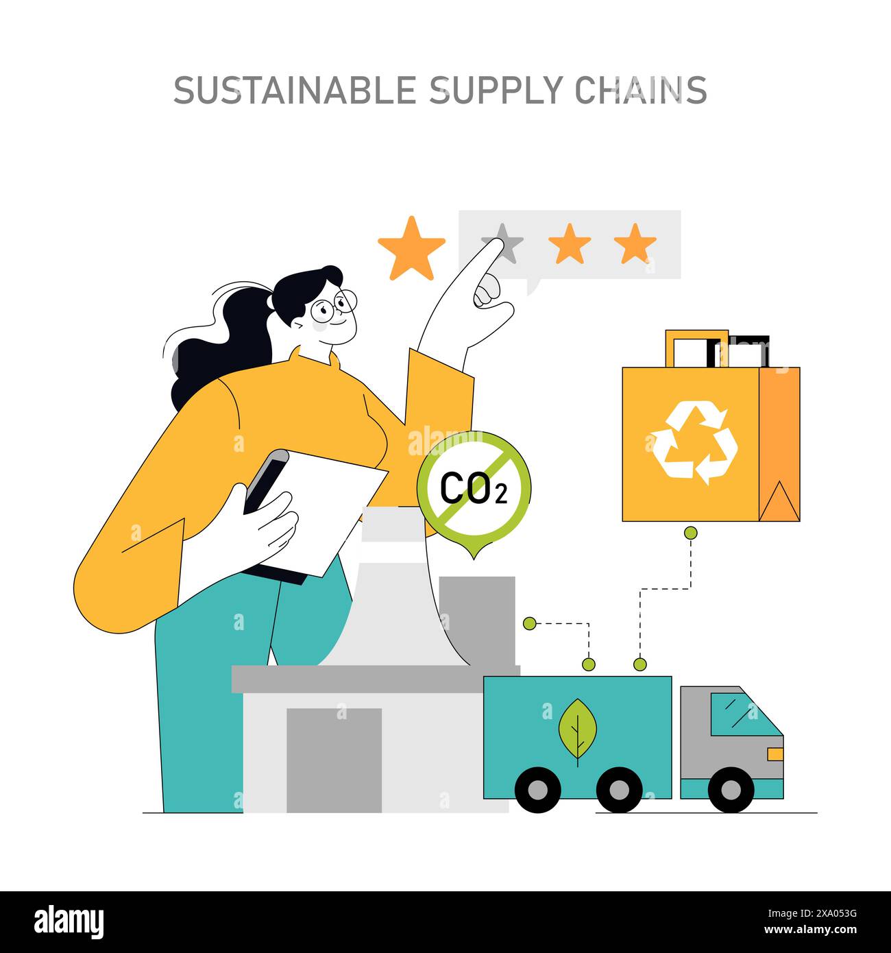 Sustainable Supply Chains concept An expert evaluates eco-friendly ...