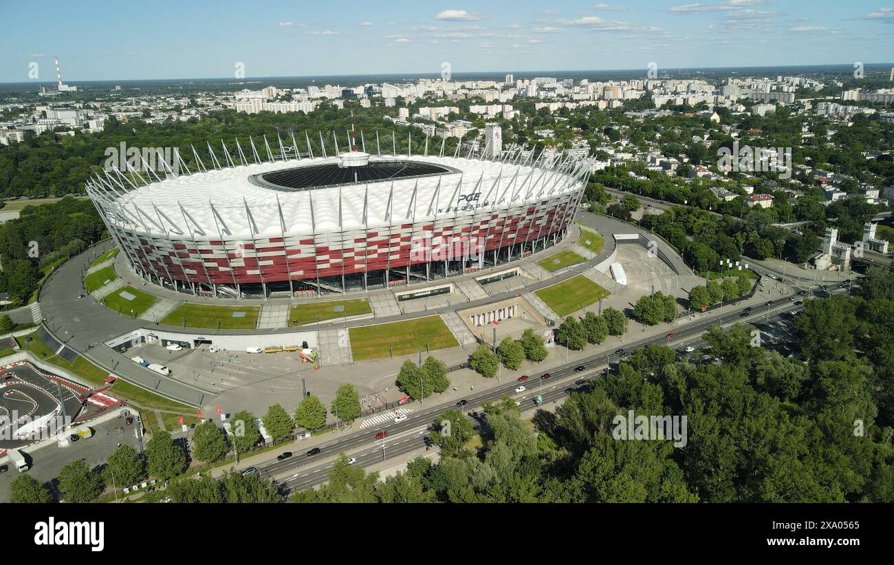 the National Stadium in Warsaw, an iconic sports facility renowned for ...