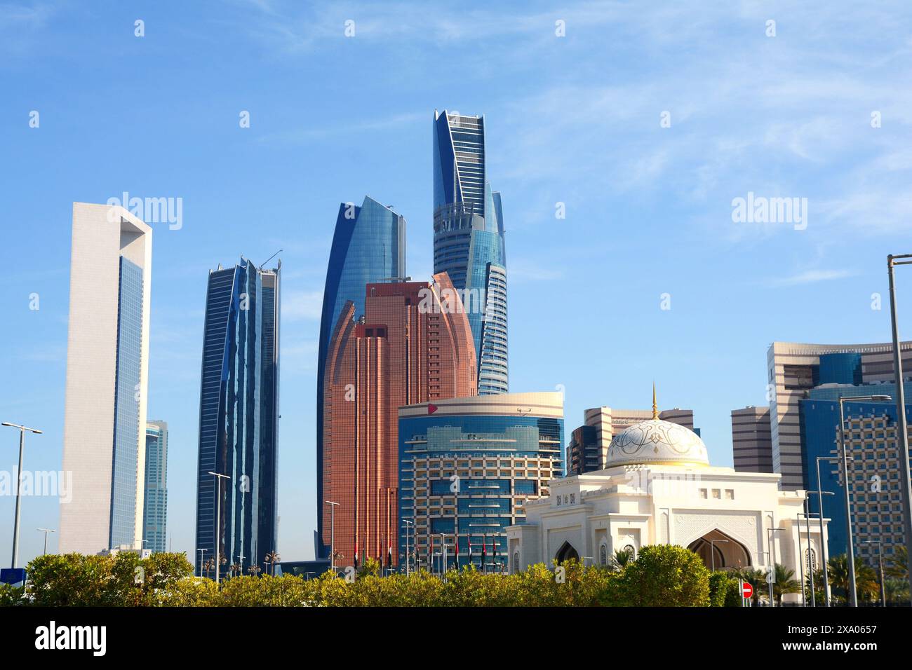 Abu Dhabi, UAE 12. ‎january ‎2024: Modern city architecture design ...