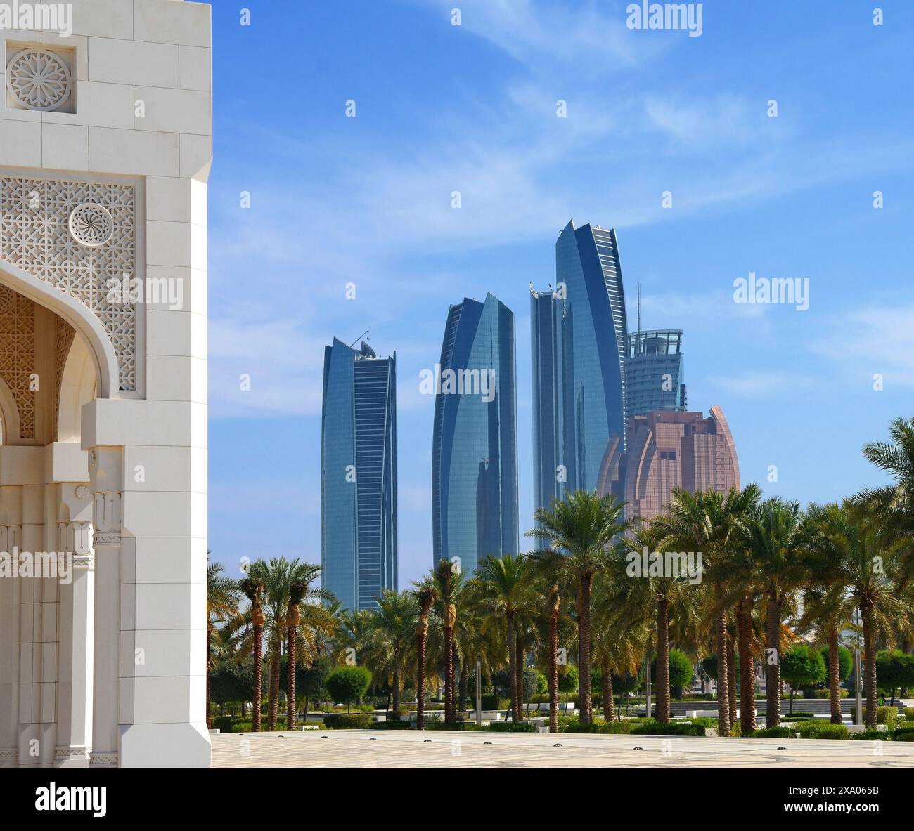 Abu Dhabi, UAE 12. ‎january ‎2024: Modern city architecture design ...