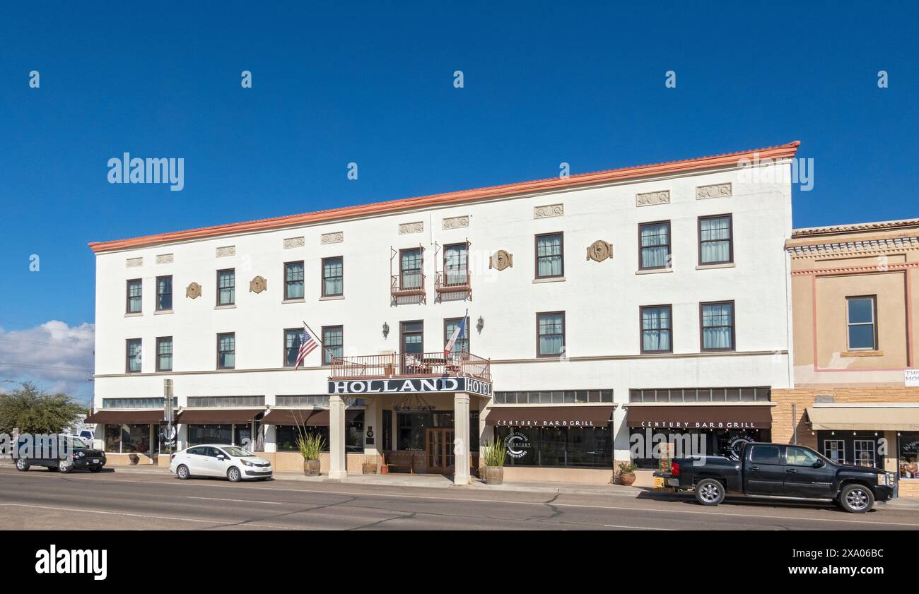 Texas, Brewster County, Alpine, Holland Hotel built 1928 Stock Photo ...