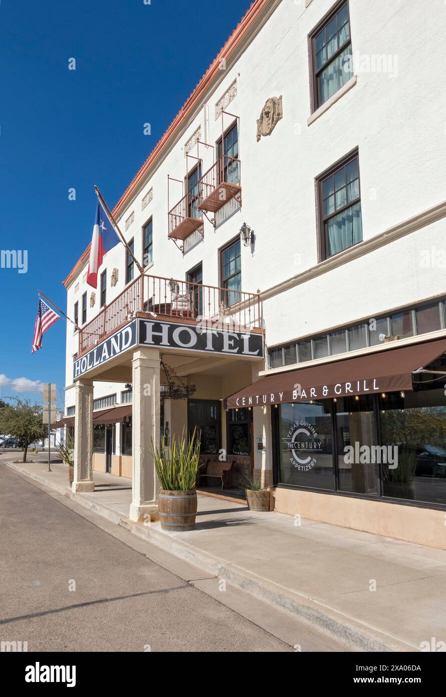 Texas, Brewster County, Alpine, Holland Hotel built 1928 Stock Photo ...