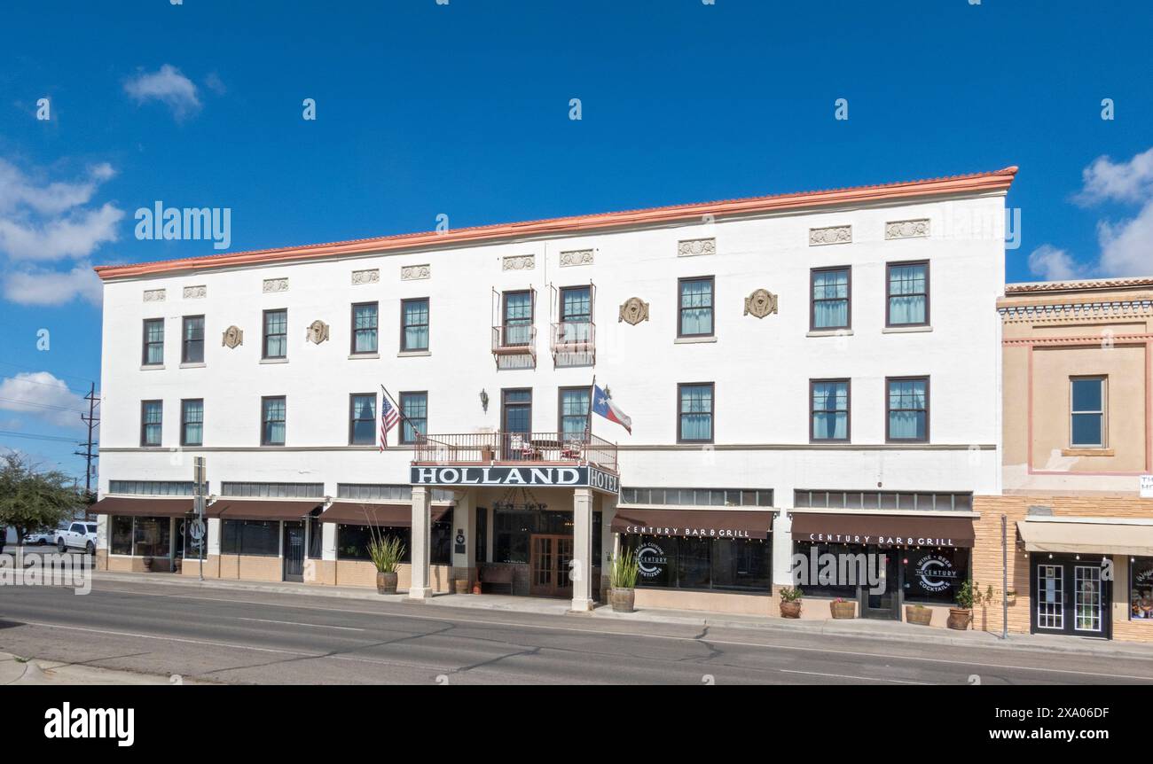 Texas, Brewster County, Alpine, Holland Hotel built 1928 Stock Photo ...