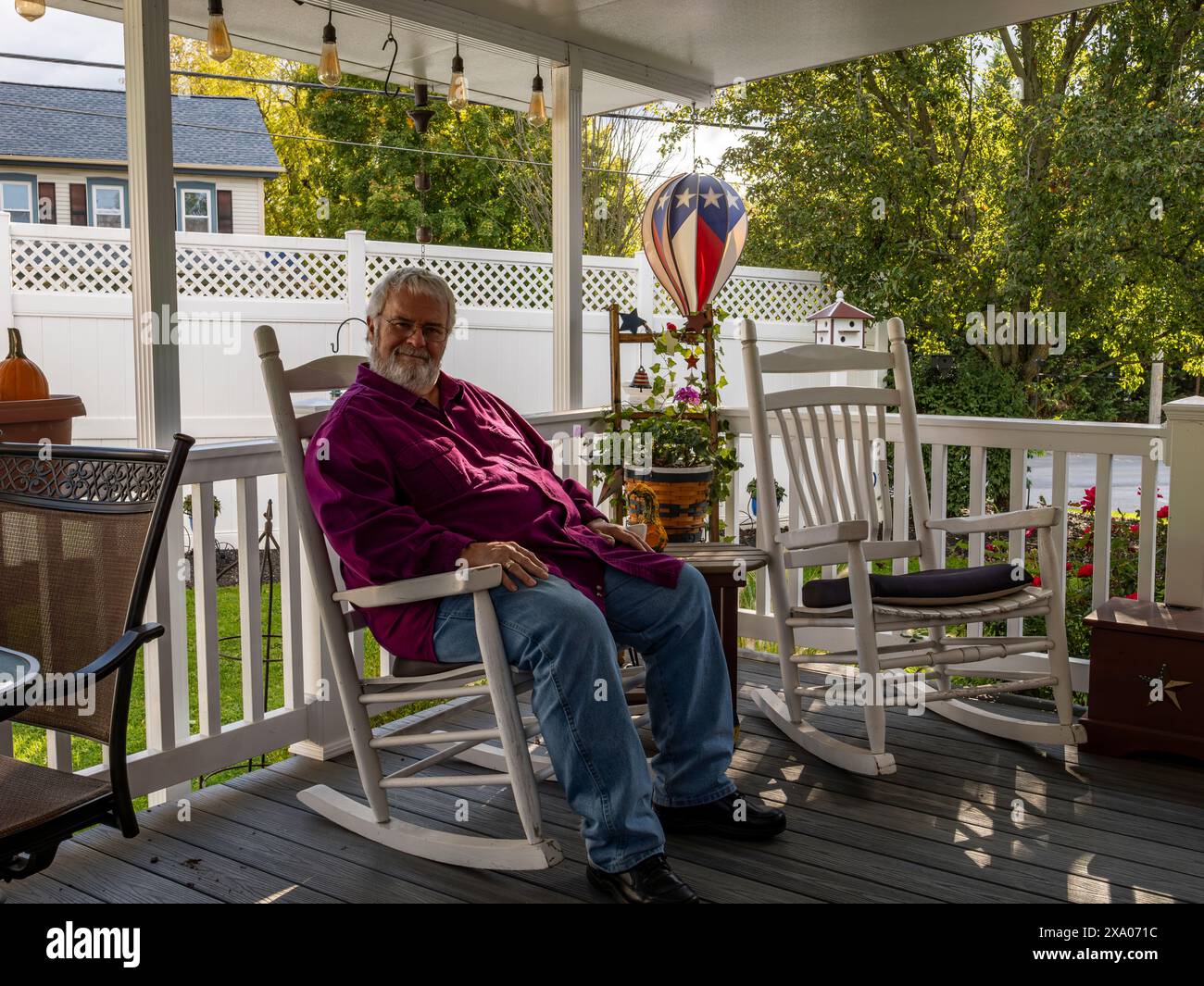 Old man rocking chair hi-res stock photography and images - Alamy