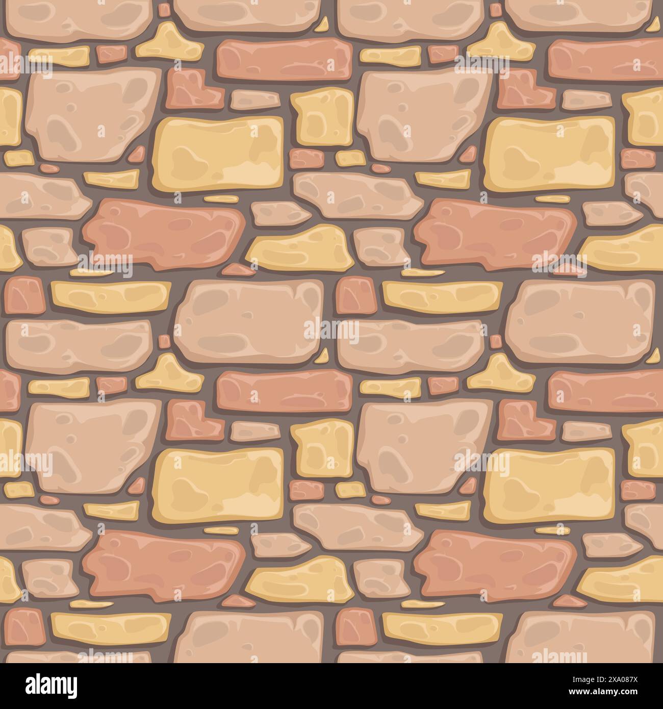 Wall pattern decorative brick texture in cartoon style seamless ...