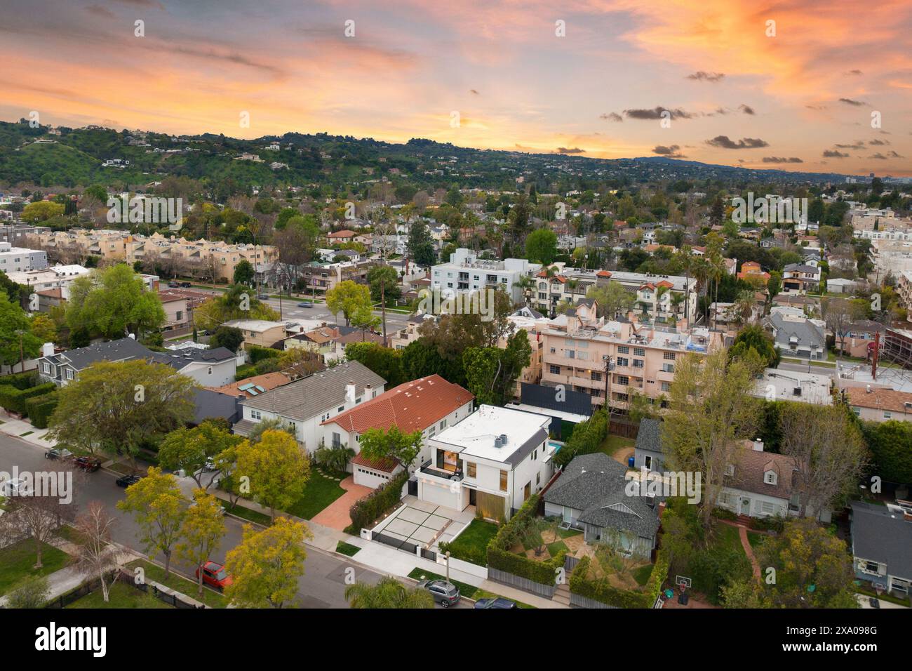 Aerial view of San Jose town and houses during sunset Stock Photo - Alamy