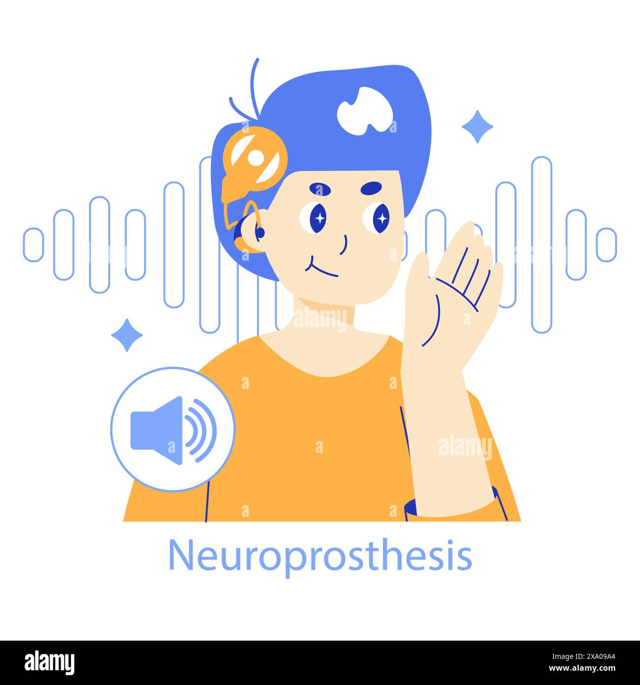 Neuroprosthesis concept A vibrant vector illustration capturing the ...