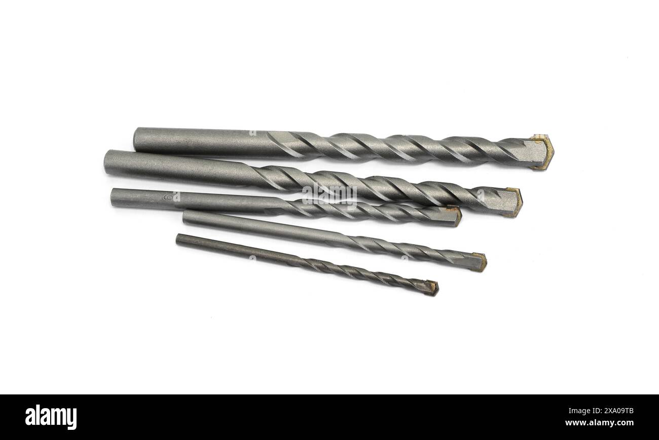 Concrete drill bits. Concrete drill bit isolated on white Stock Photo ...