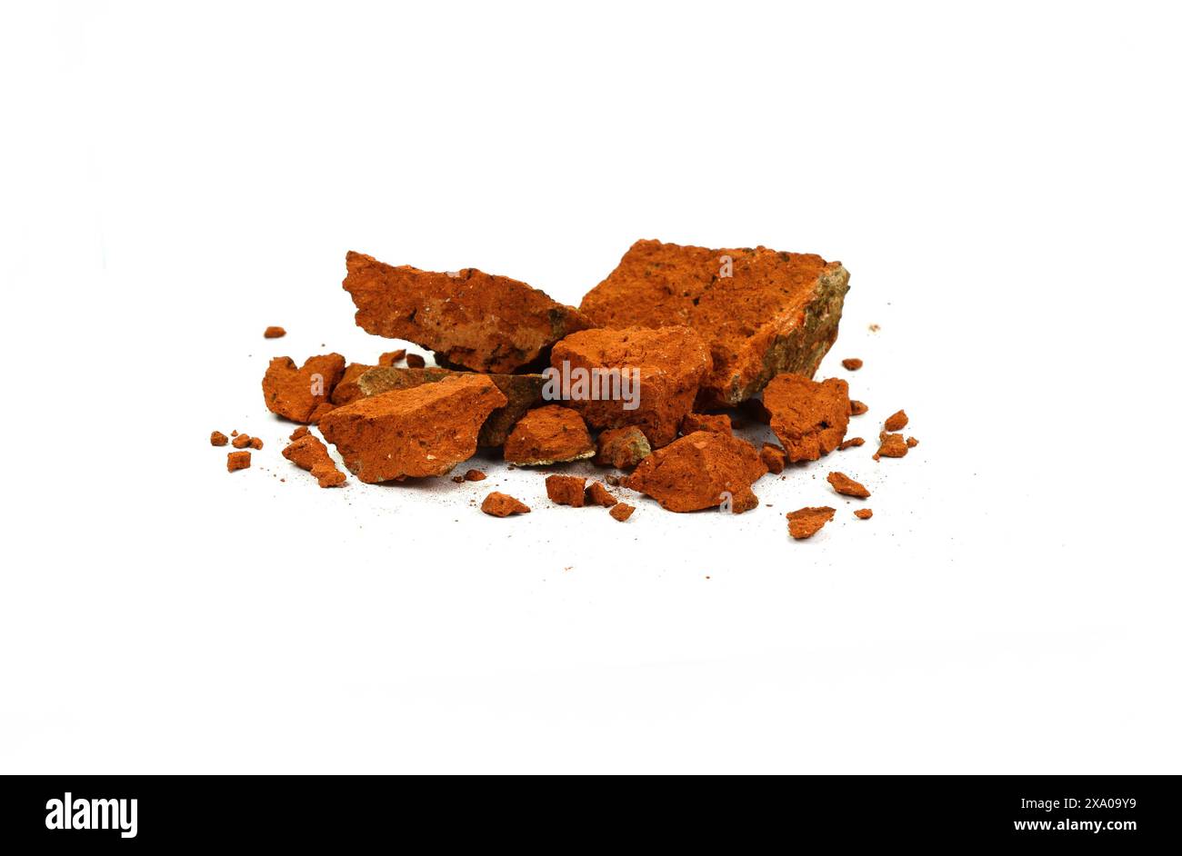 Shattered, broken bricks isolated on white background Stock Photo - Alamy
