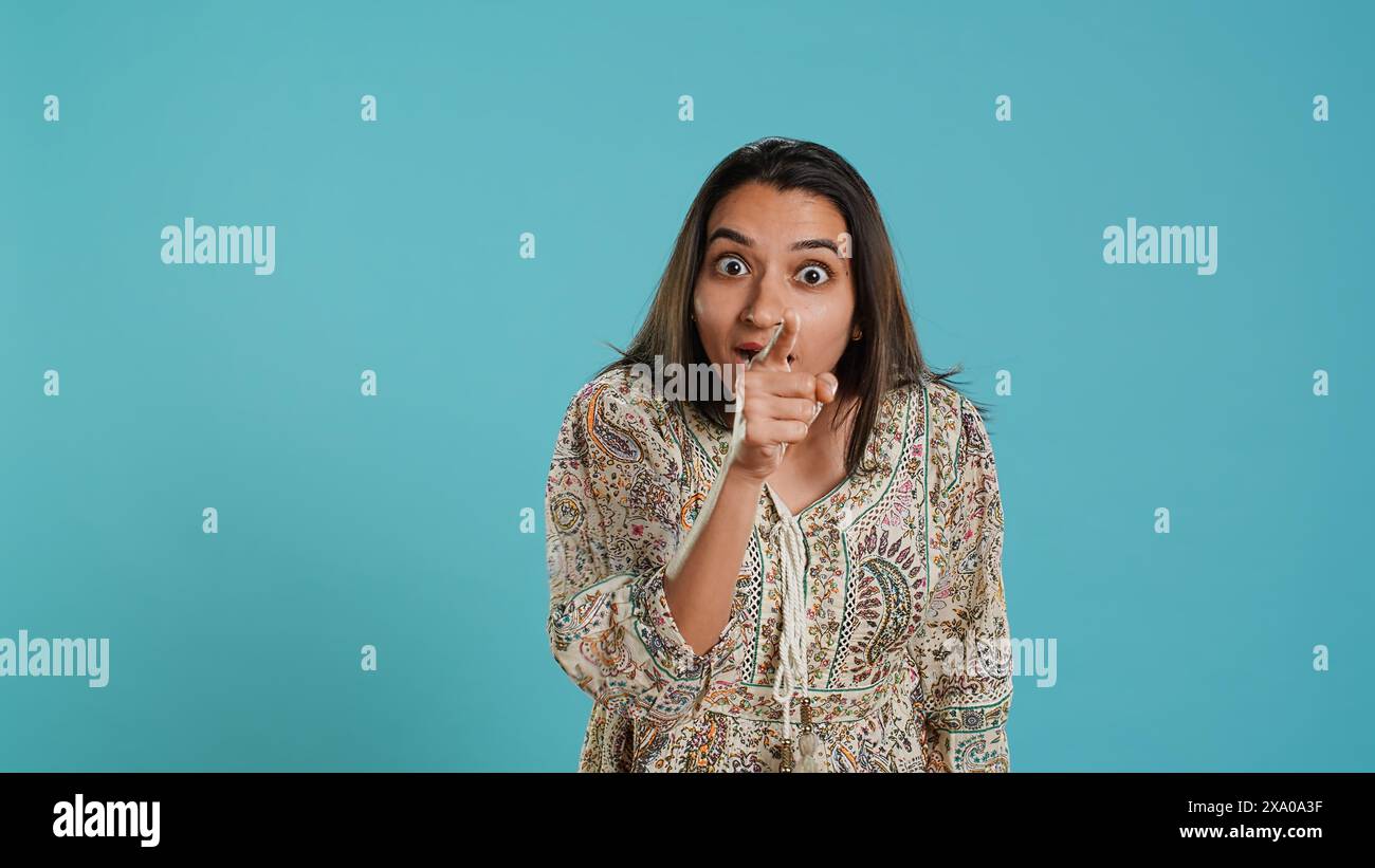 Irked indian woman fighting with boyfriend, doing scolding gesturing ...