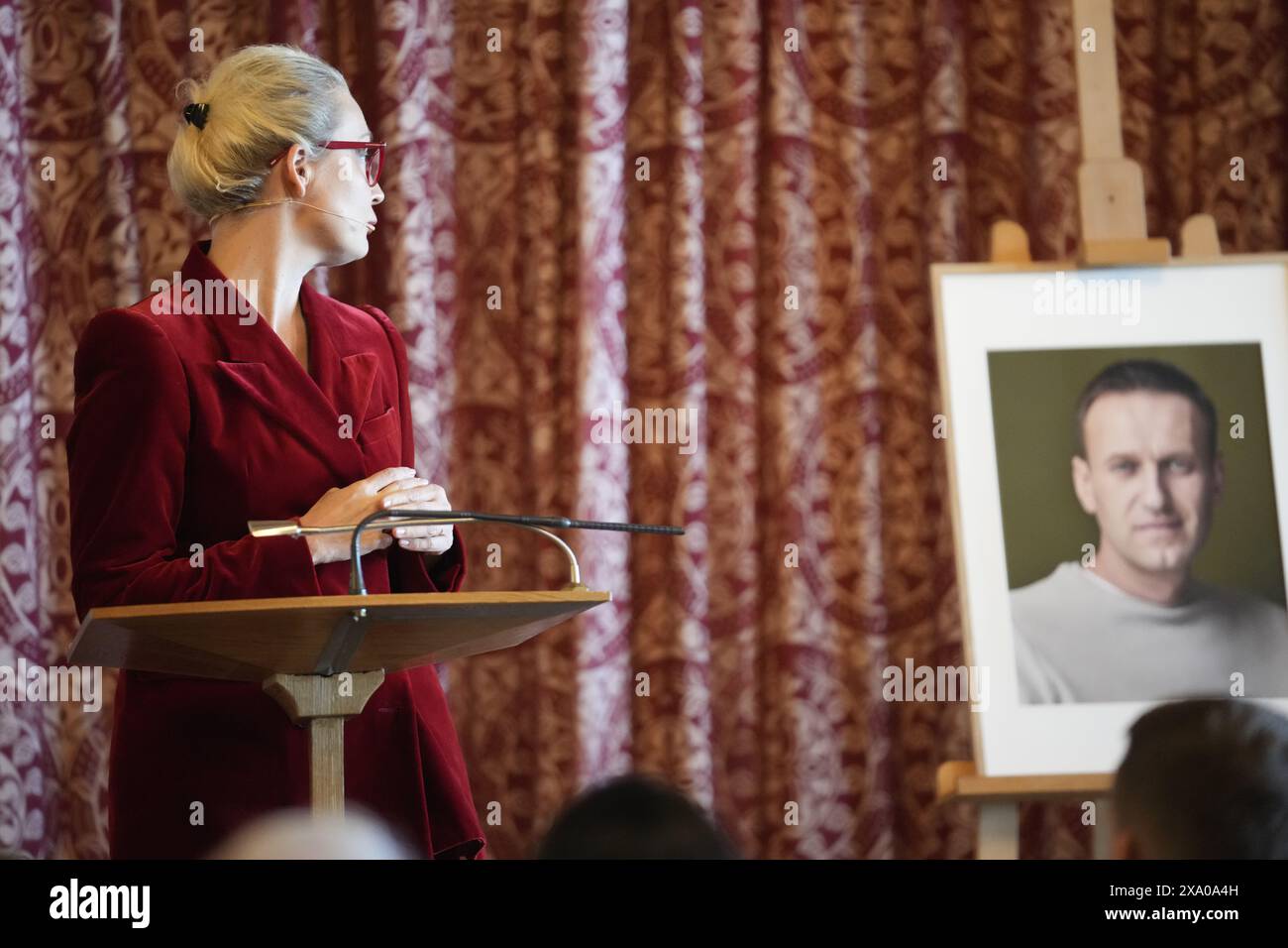 Oslo 20240603. Yulia Navalnaya receives the 2024 Thulani Maseko Justice ...