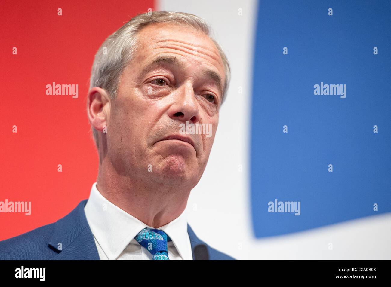 London, England, UK. 3rd June, 2024. Leader of Reform UK NIGEL FARAGE ...
