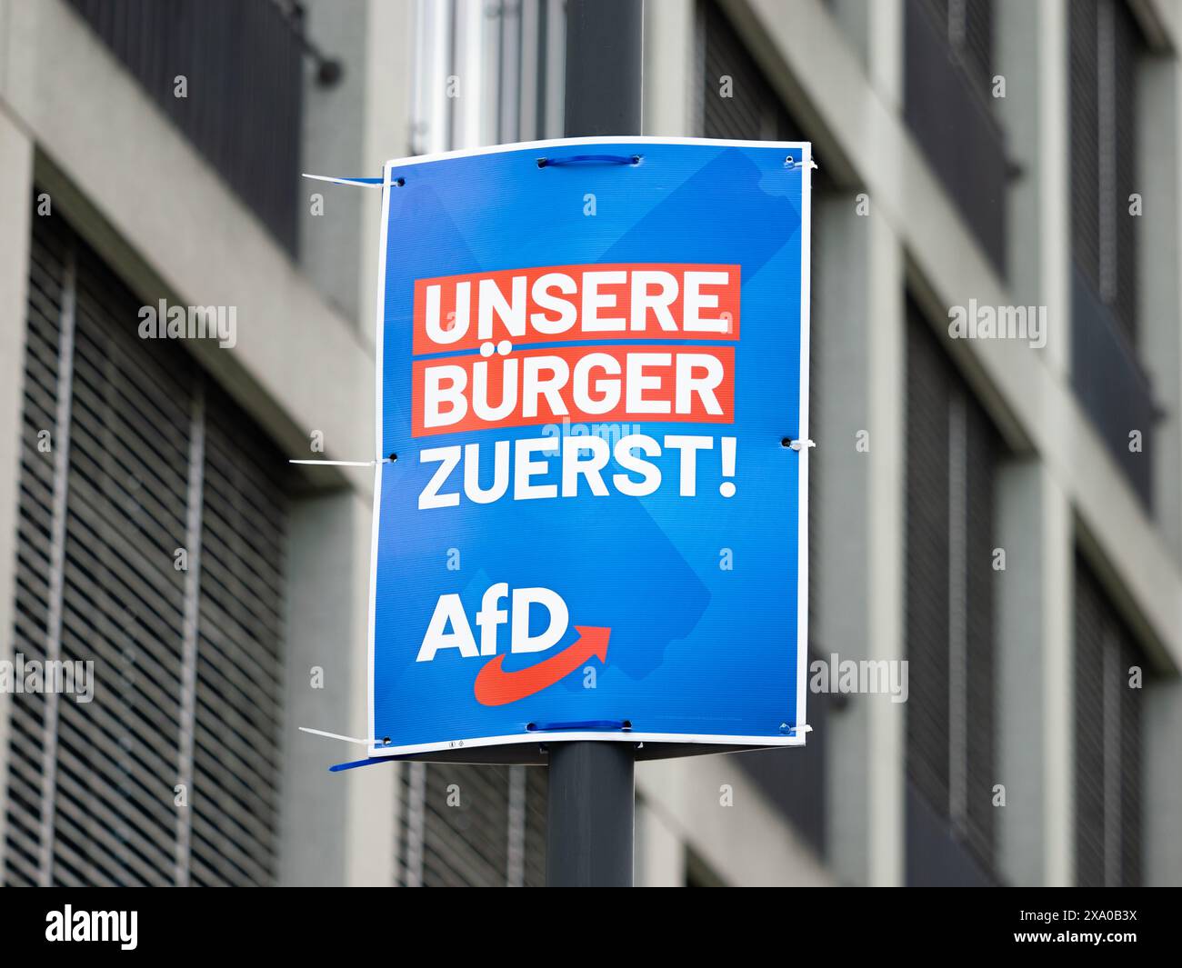 AfD election campaign poster with the slogan "Unsere Bürger zuerst ...