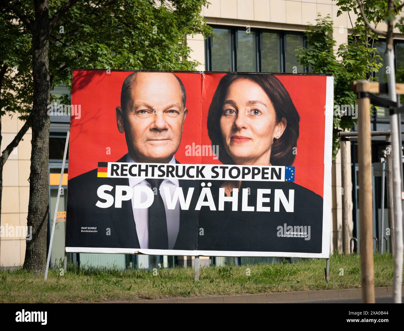 SPD election campaign poster for the European elections 2024. Olaf ...