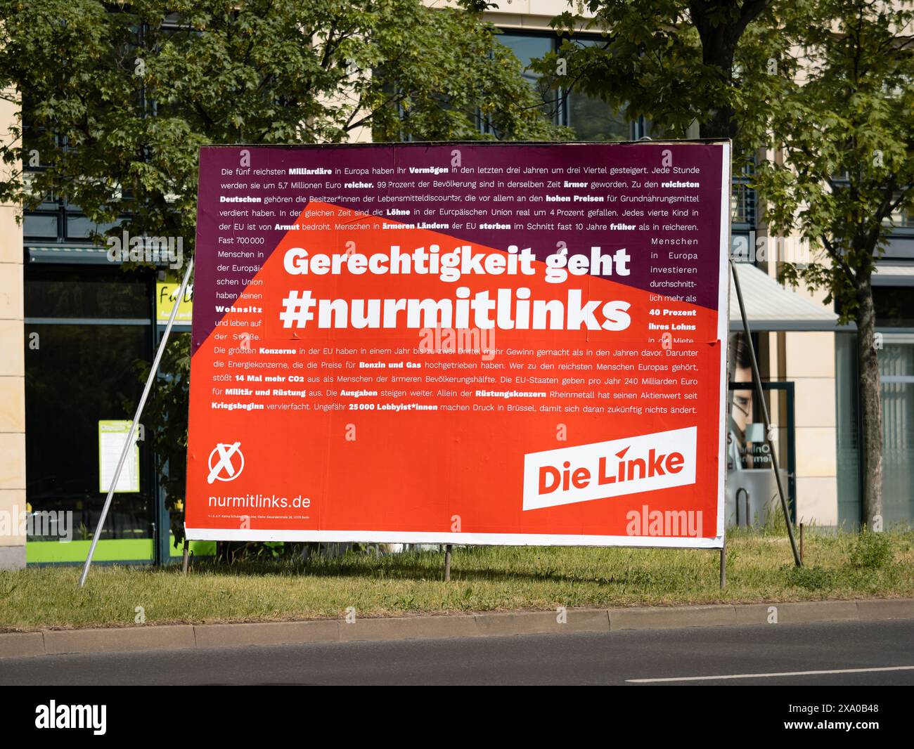 Die Linke (the left) election campaign poster against capitalism. The ...