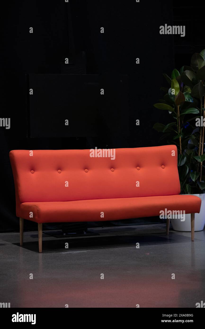 Modern interior orange sofa hi-res stock photography and images - Alamy