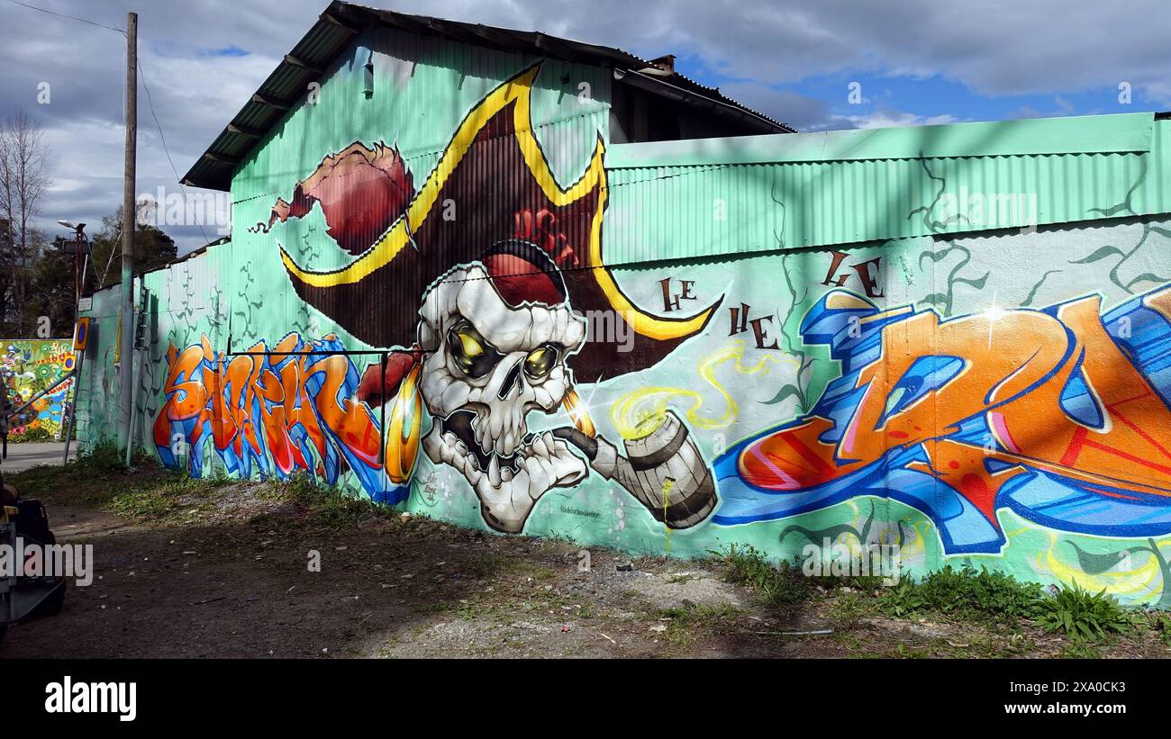 Stockholm, Snosatra, Sweden. May 12 2024. Spring beast. Graffiti ...