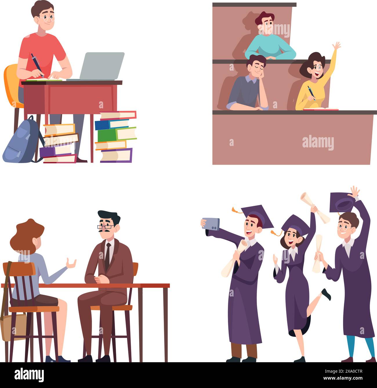 Students lifestyle. Smart people in university learning studying at ...