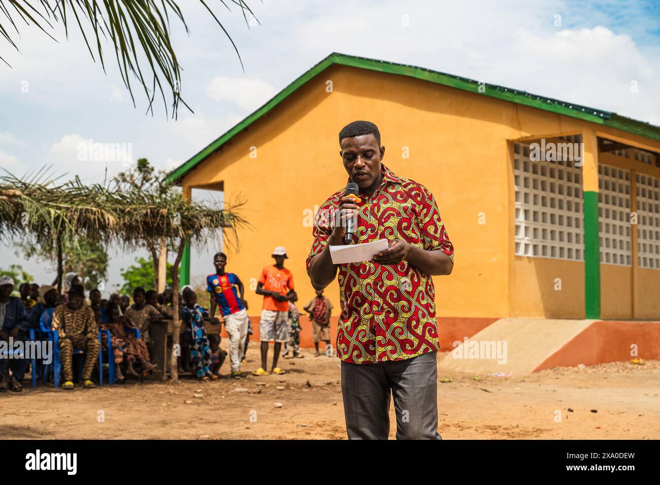 A ceremonial speech at a school opening in collaboration with a German ...