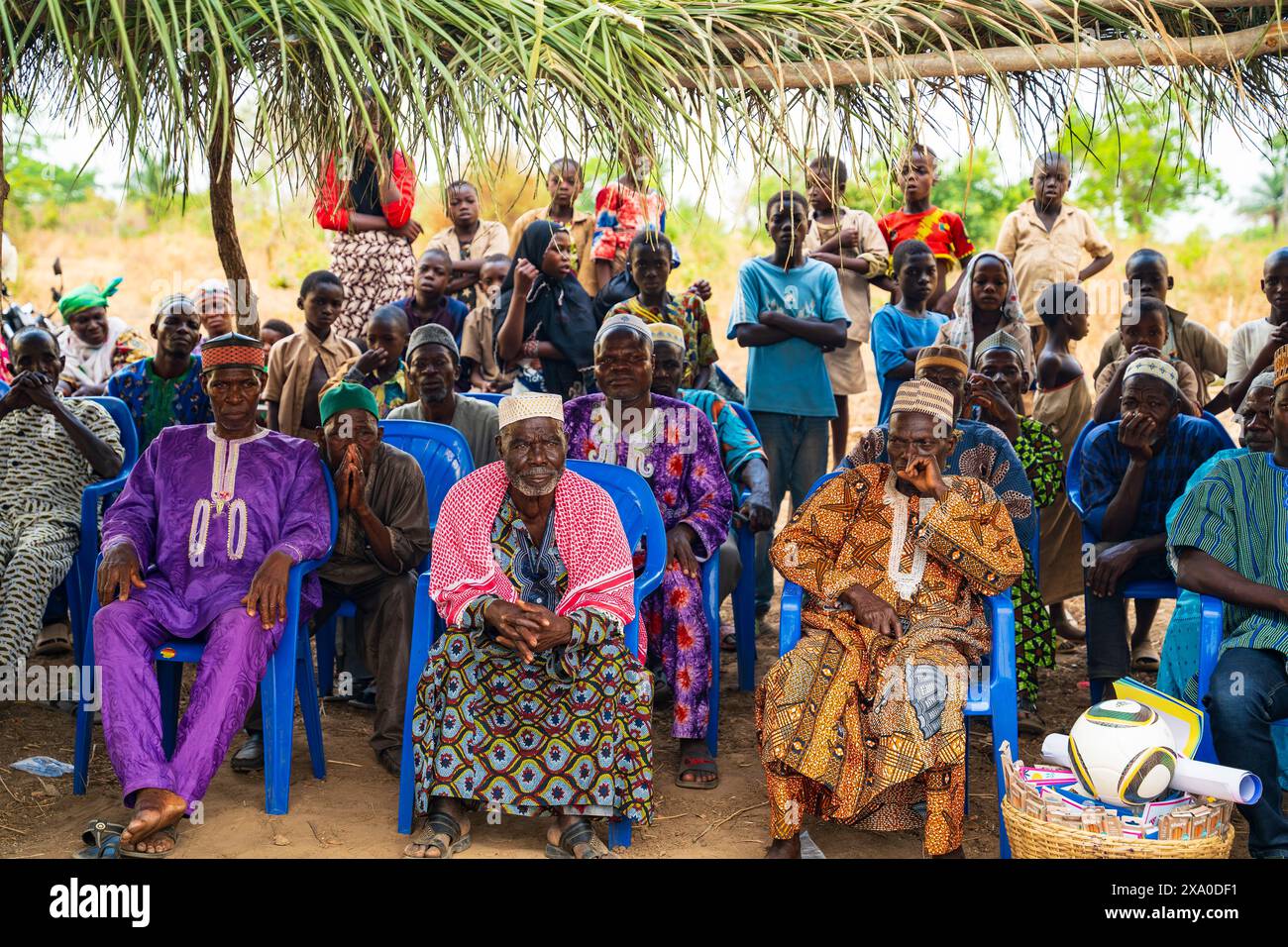 The village elders at a ceremonial opening of the primary school in ...