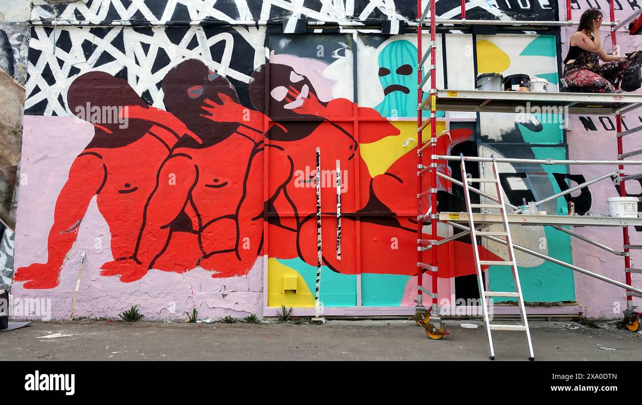 Stockholm, Snosatra, Sweden. May 12 2024. Spring beast. Graffiti ...