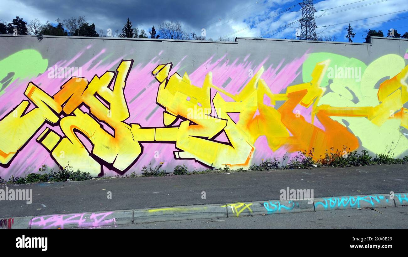 Stockholm, Snosatra, Sweden. May 12 2024. Spring beast. Graffiti ...