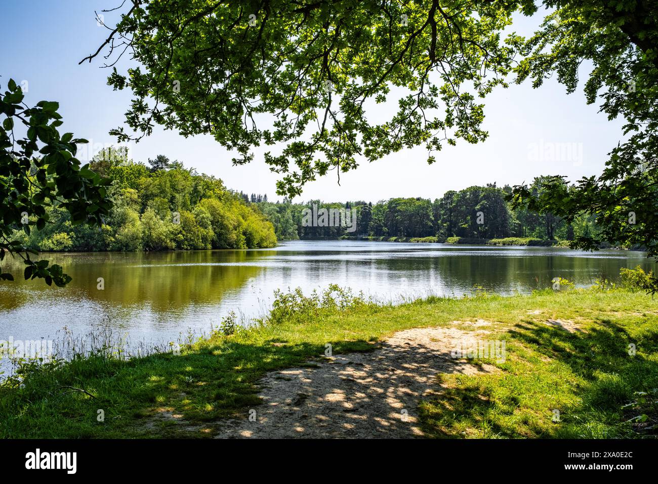 The Emperor Lake above the manor house of Chatsworth Manor House in ...