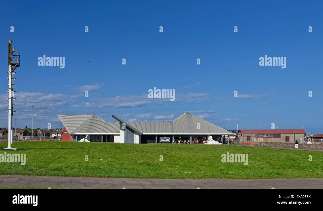 The unique architecture of the Visitor Centre at Arbroath Harbour with ...