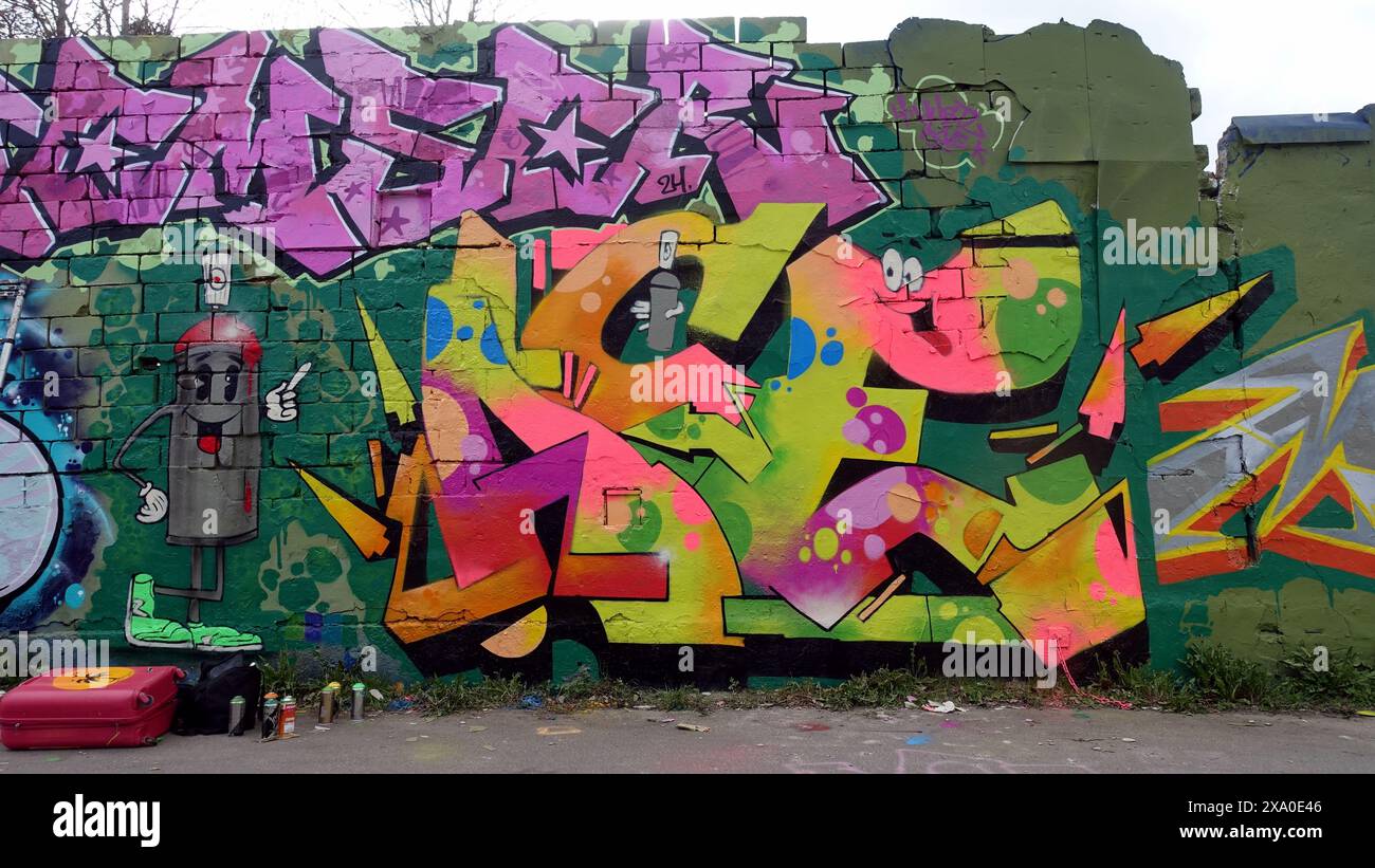 Stockholm, Snosatra, Sweden. May 12 2024. Spring beast. Graffiti ...