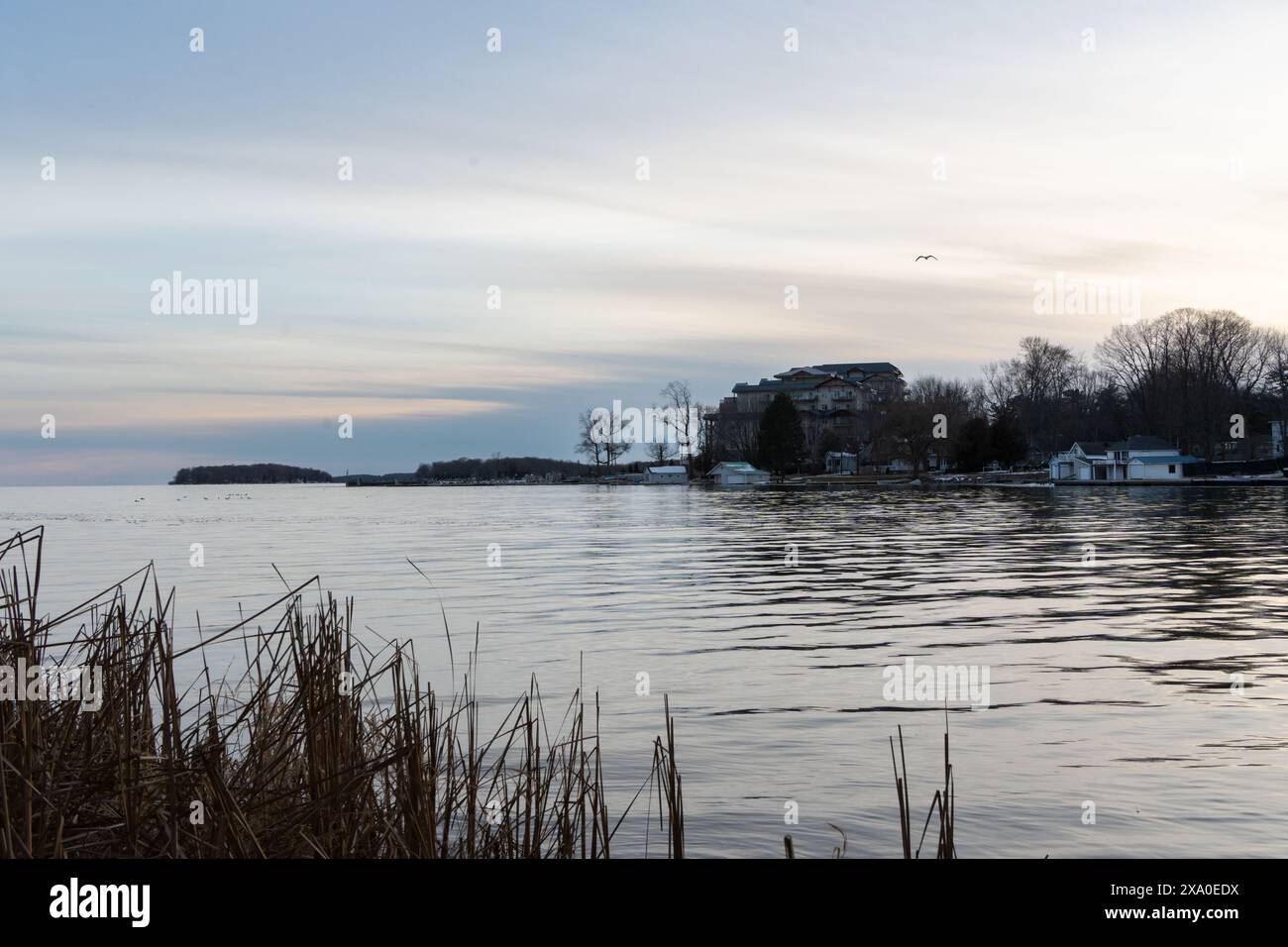 The Orchard Point, Orillia Ontario Canada with houses in the distance ...