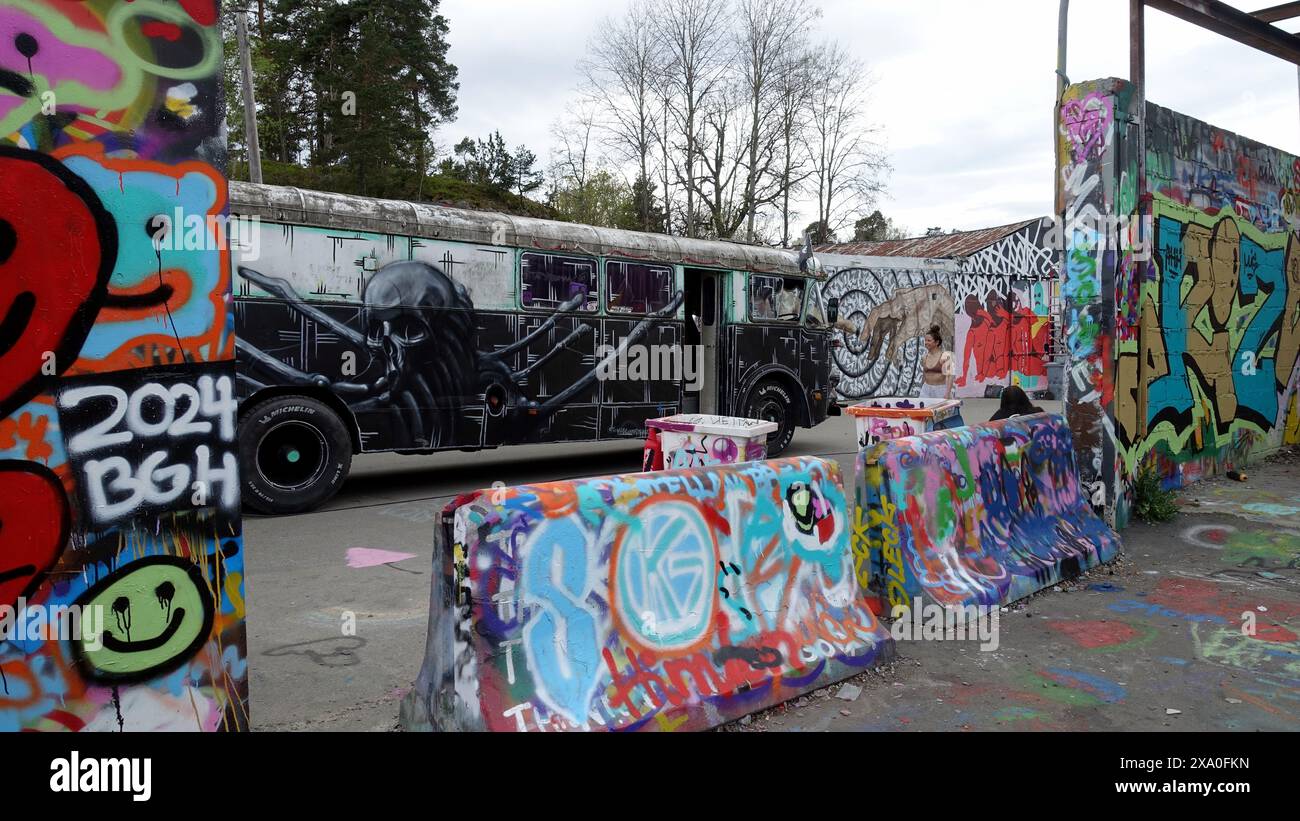 Stockholm, Snosatra, Sweden. May 12 2024. Spring beast. Graffiti ...