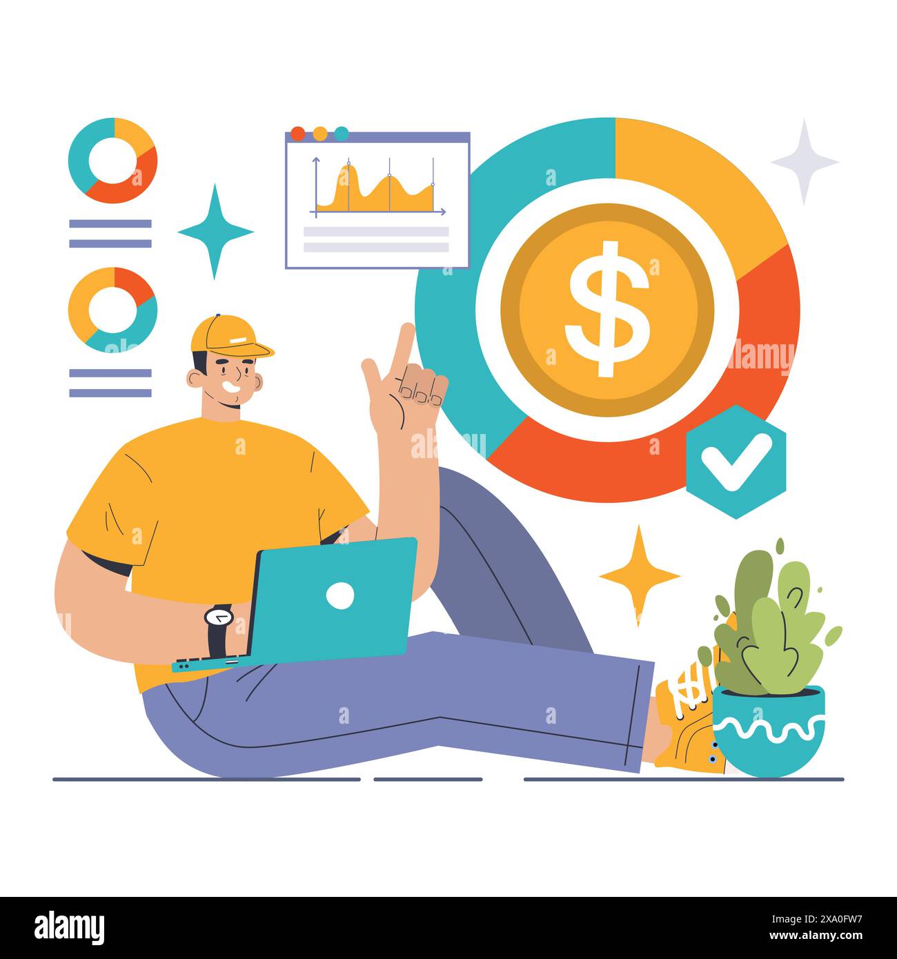 Asset Allocation concept. Relaxed expert analyzing financial chart, pie ... Asset Allocation concept. Relaxed expert analyzing financial chart, pie ...