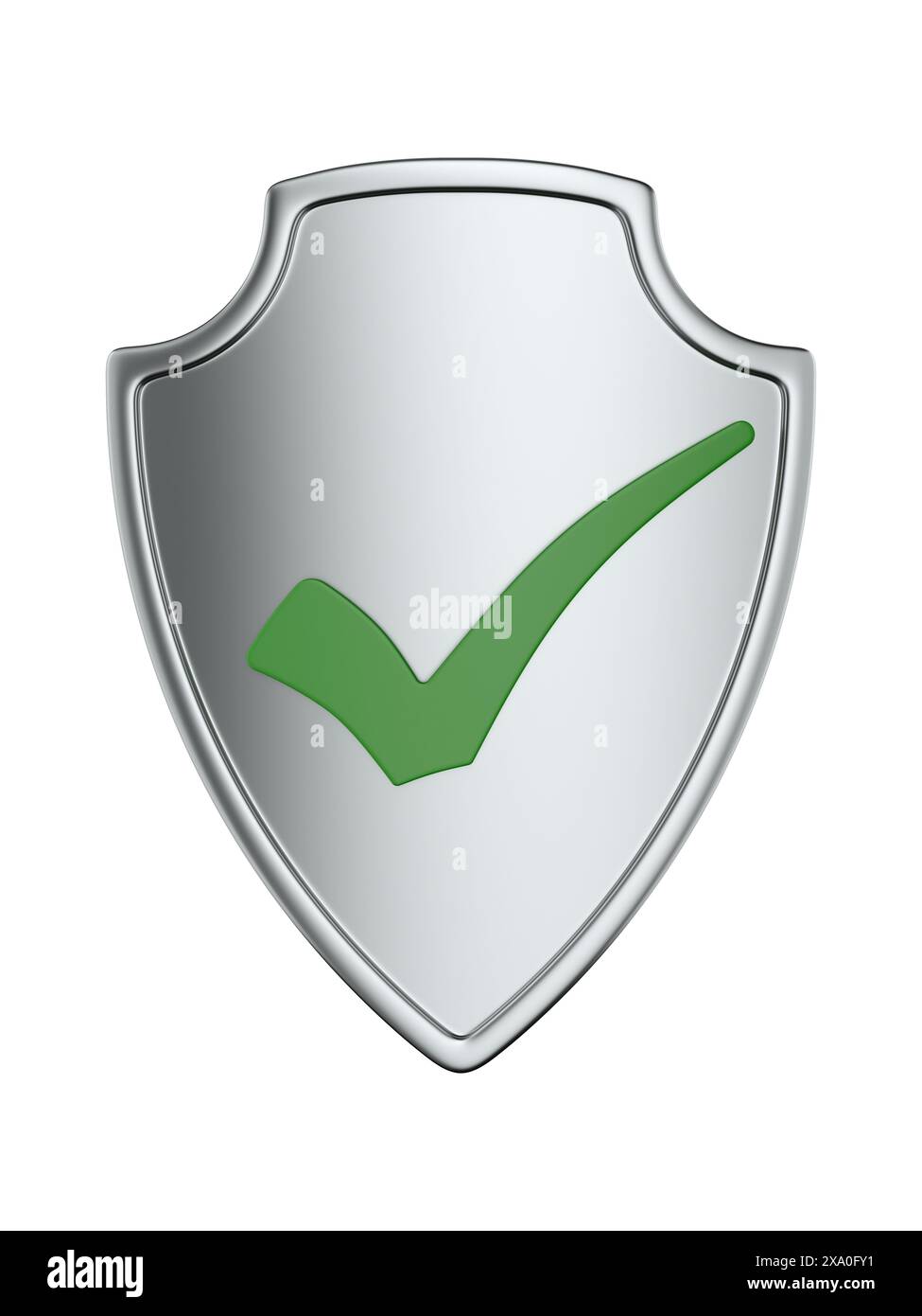 shield with checkmark on white background. Isolated 3D illustration ...