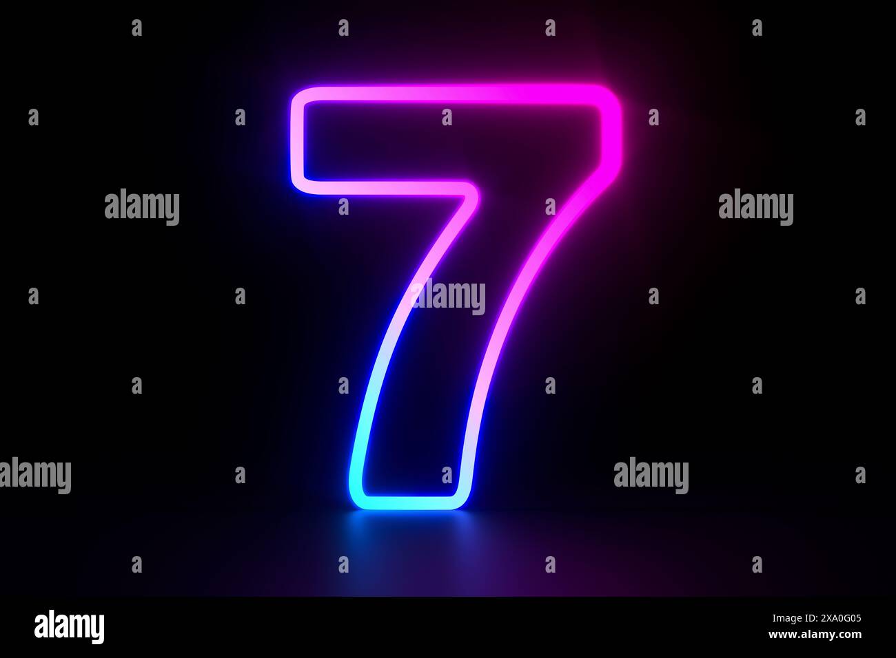 Number seven neon sign hi-res stock photography and images - Alamy