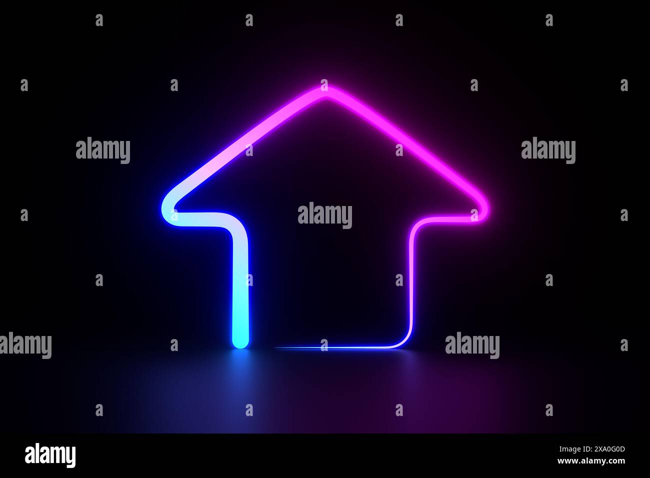 Neon house silhouette hi-res stock photography and images - Alamy