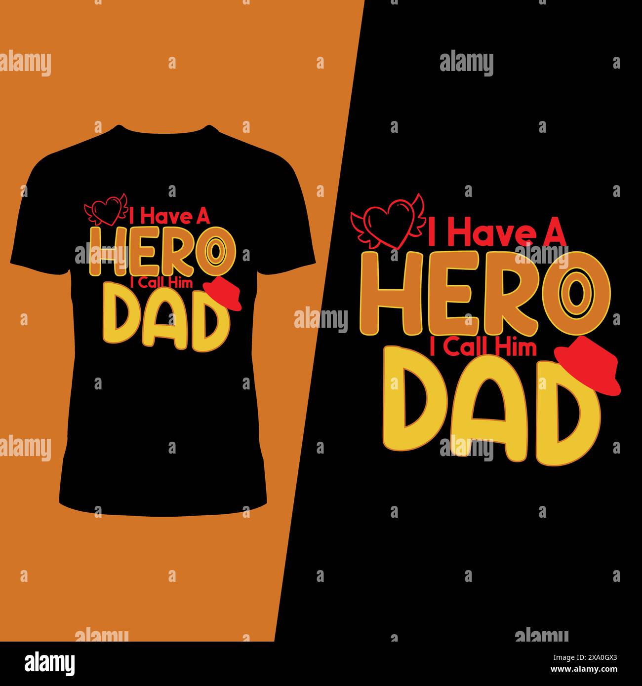 I Have A Hero I Call Him Dad Fathers Day T Shirt Design Stock Vector
