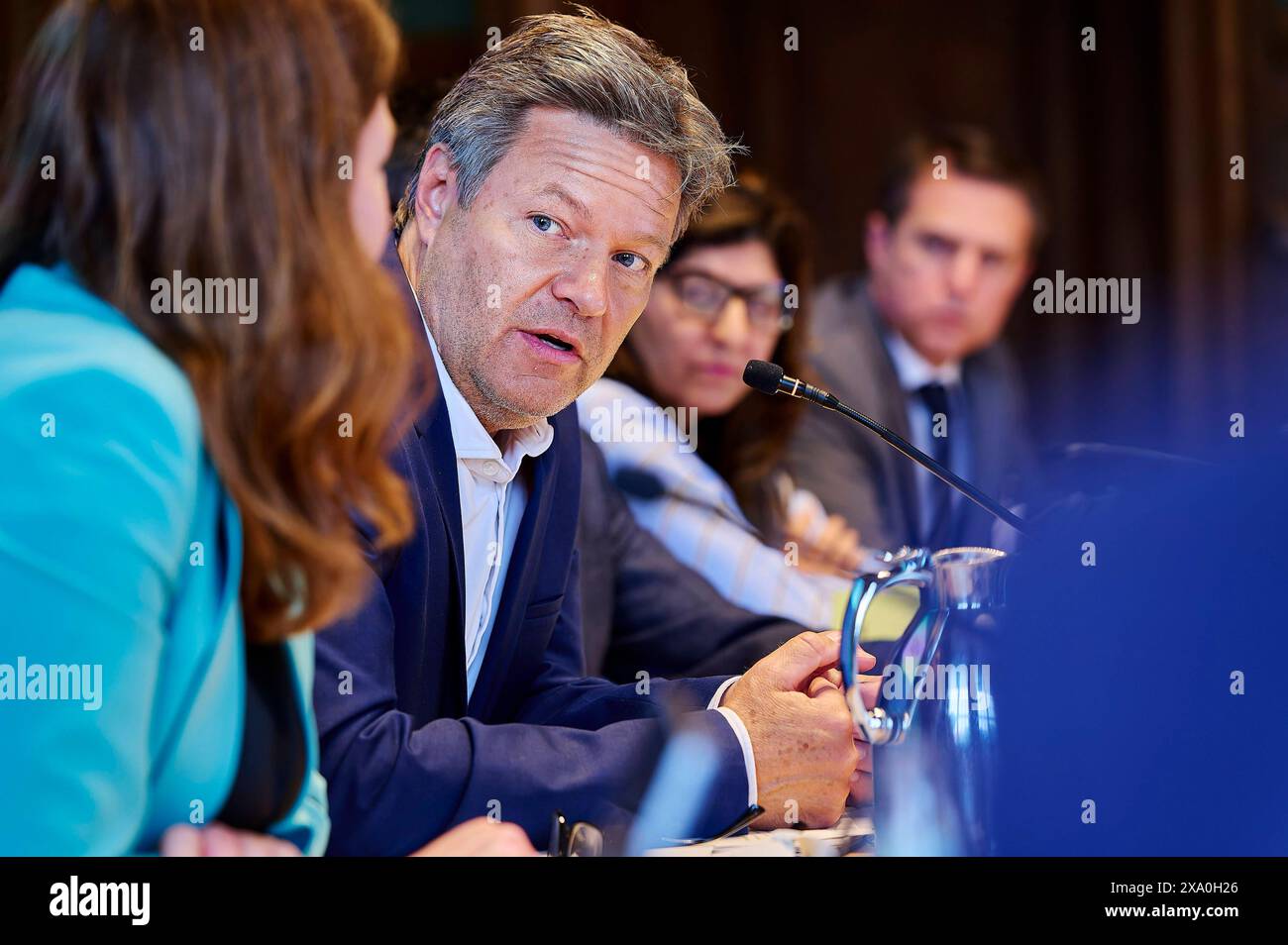 Habeck Parikh Kandahari - US-German Space Dialogue im BMWK EUR, Deutschland, Berlin, 03.06.2024 ...