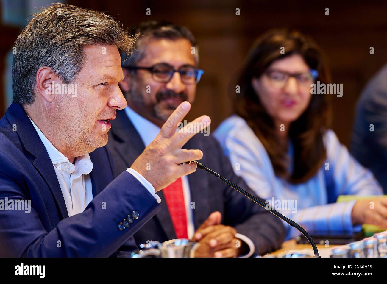 Habeck Parikh Kandahari - US-German Space Dialogue im BMWK EUR, Deutschland, Berlin, 03.06.2024 ...