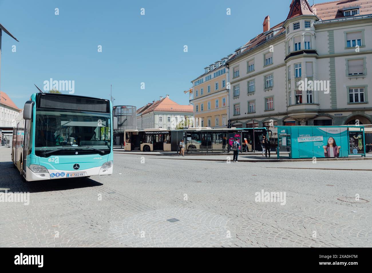 A bus on a Austrian city street Stock Photo - Alamy