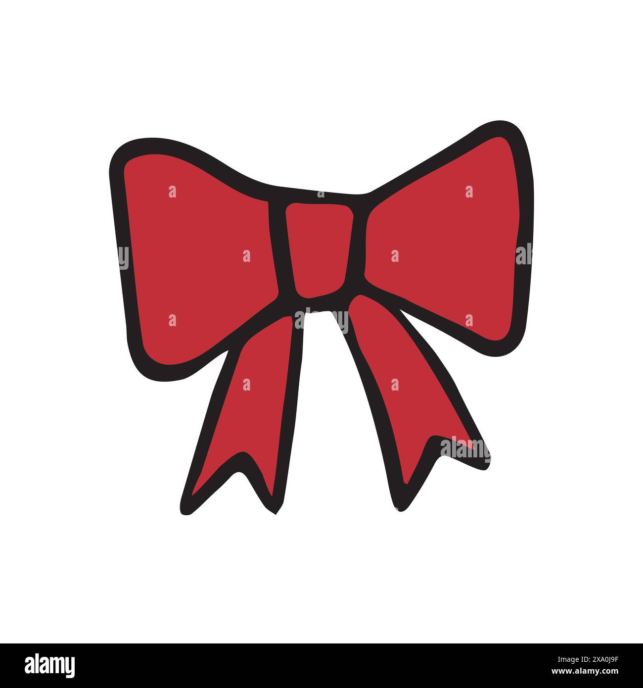 Vector hand drawn doodle sketch red bow tie isolated on white ...