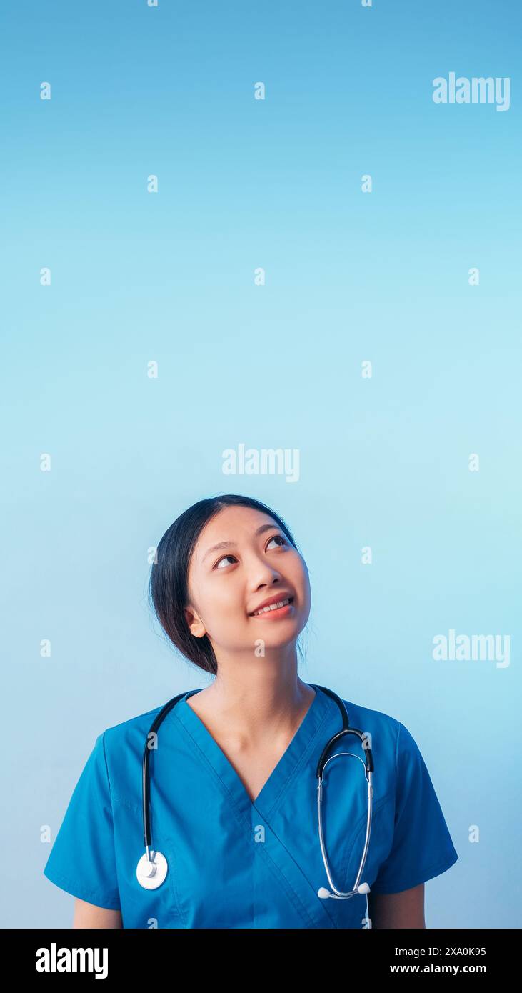 Curious doctor. Medical advertising. Cheerful smiling physician woman ...