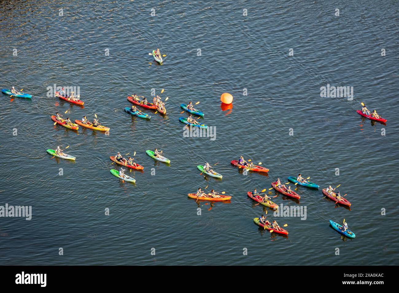 Kayak tour on Ladybird Lake in downtown Austin, Texas Stock Photo - Alamy