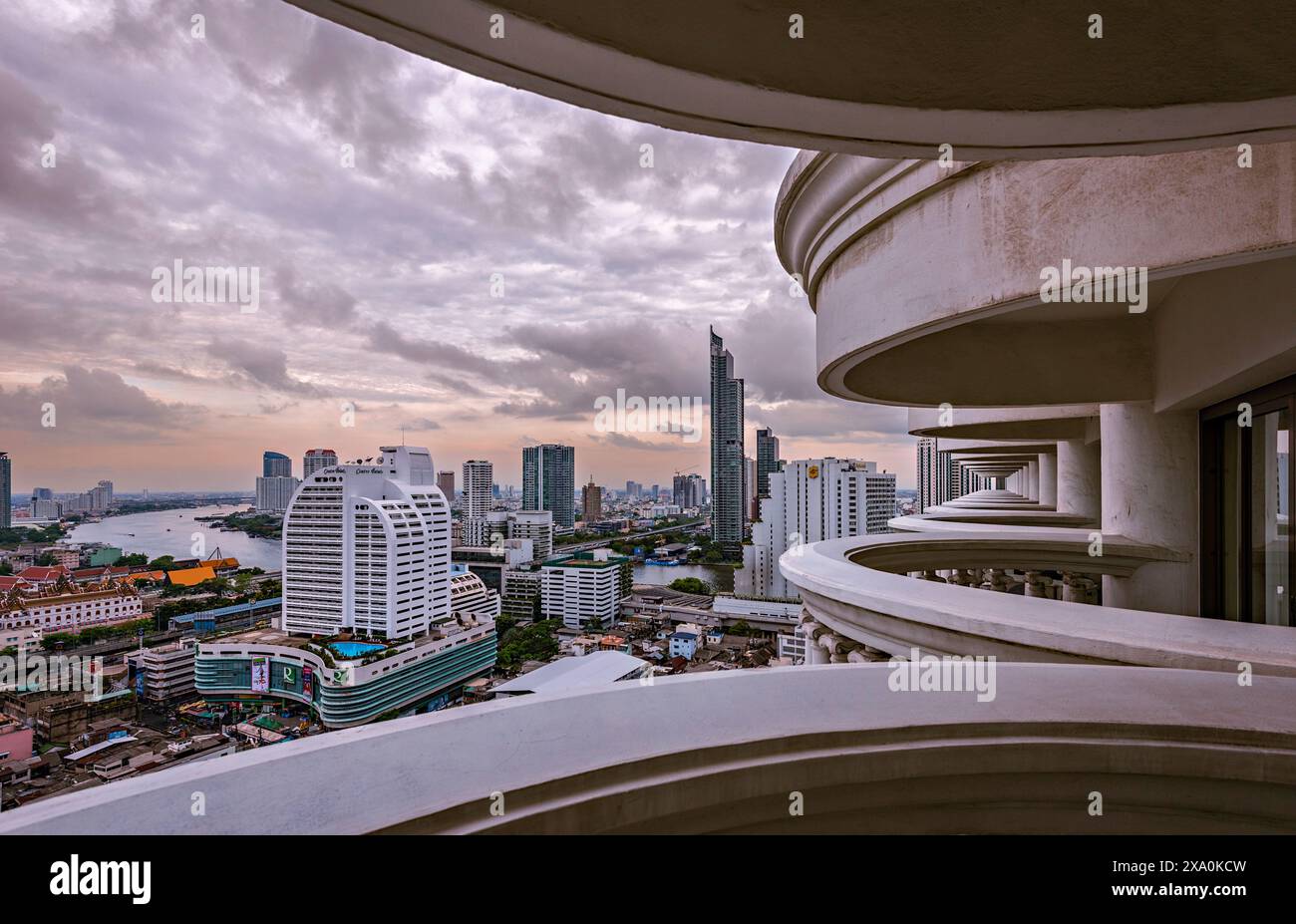 A scenic view of Bangkok from lebua State Tower at sunset Stock Photo ...