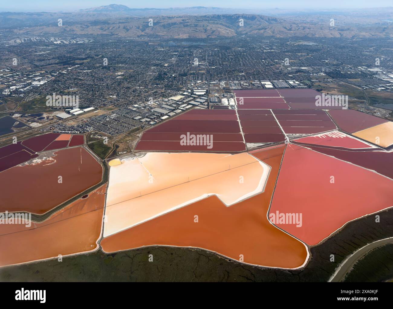 Aerial of San Francisco Bay salt ponds Stock Photo - Alamy