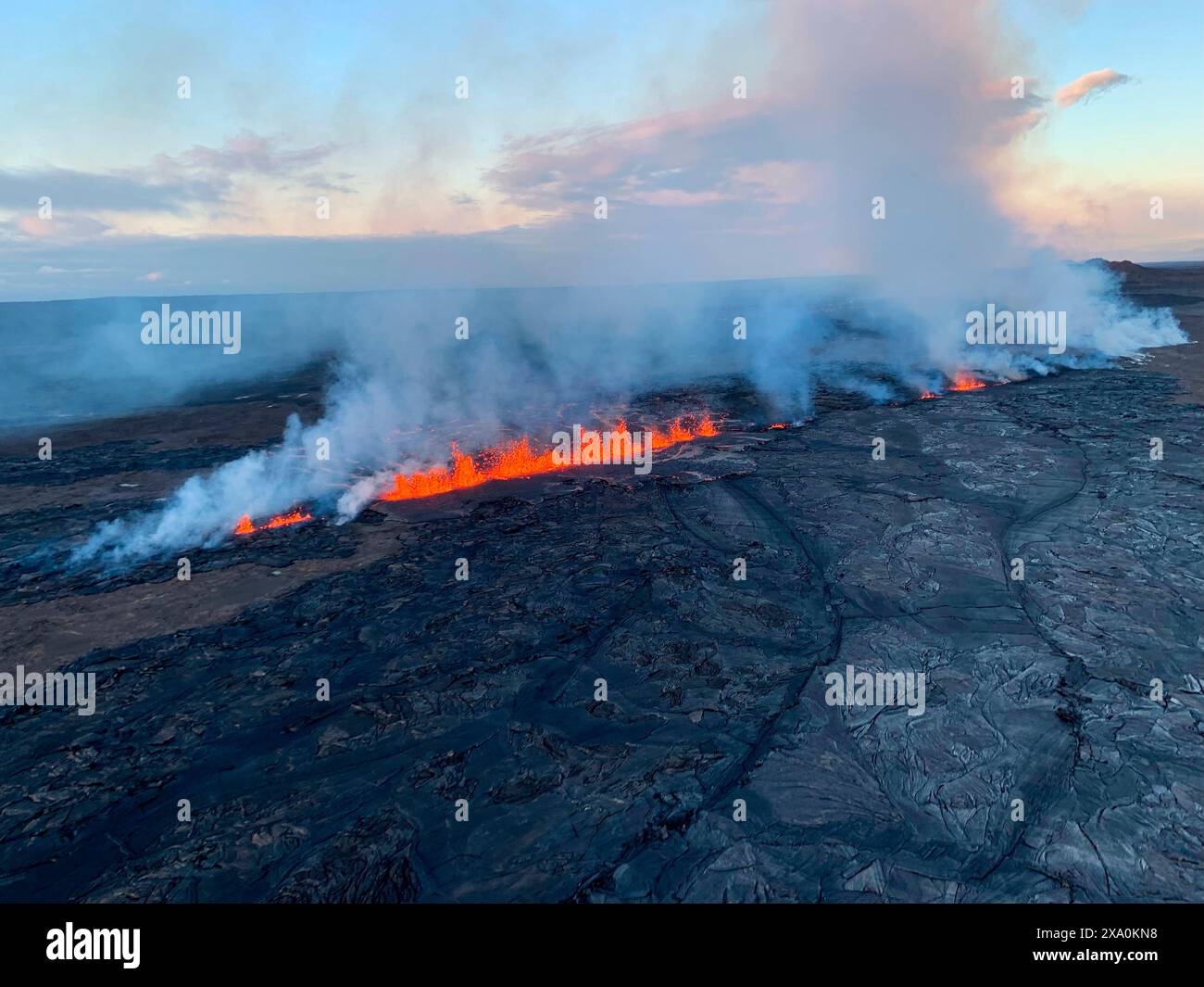 Kilauea, United States. 03rd June, 2024. An aerial view showing magma ...