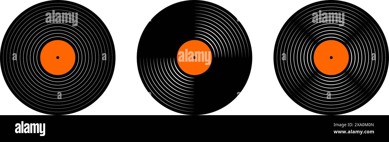 Set of vinyl records. LP or long play music plates for gramophone ...