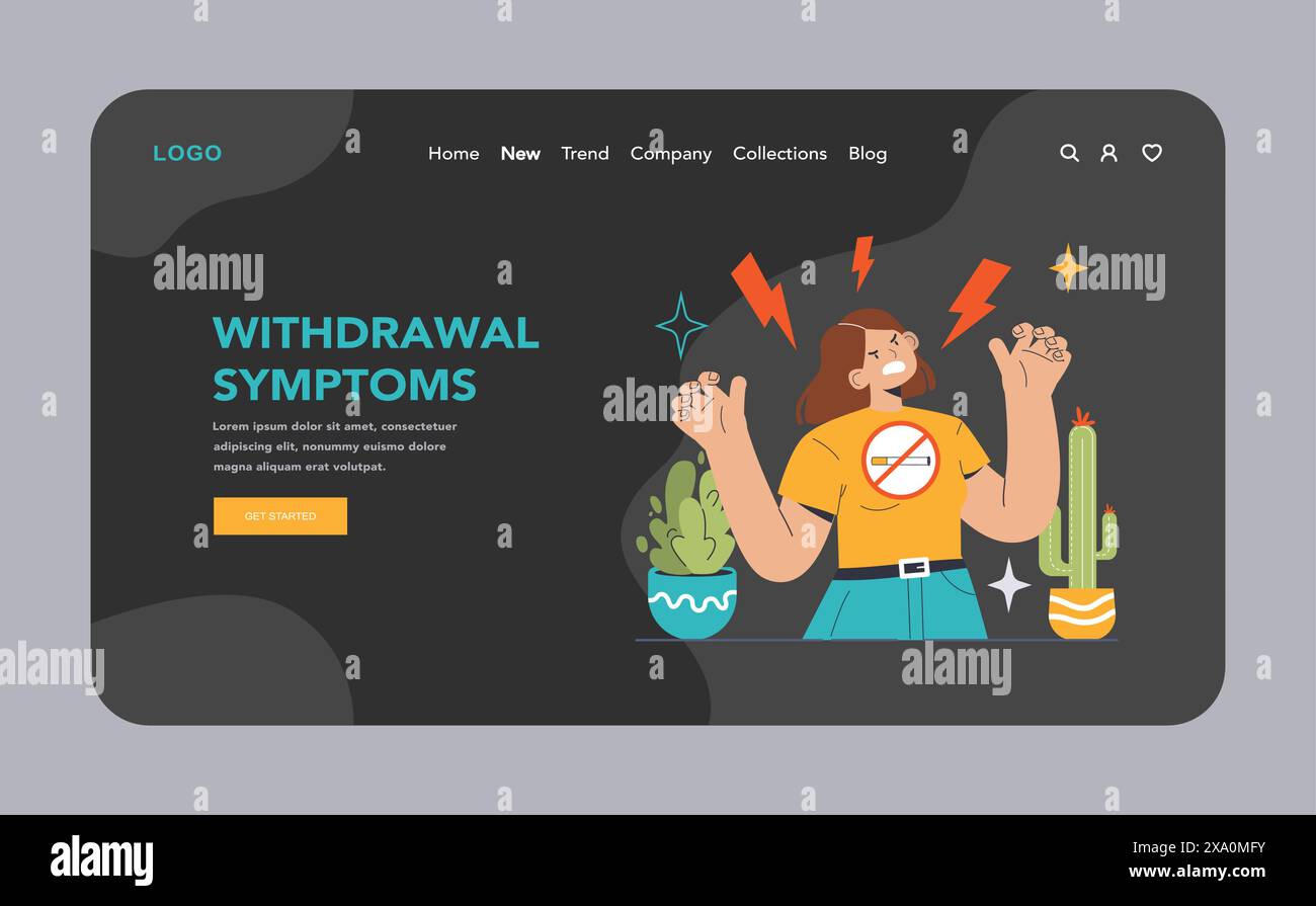 Withdrawal Symptoms concept. Woman grapples with cravings after ...